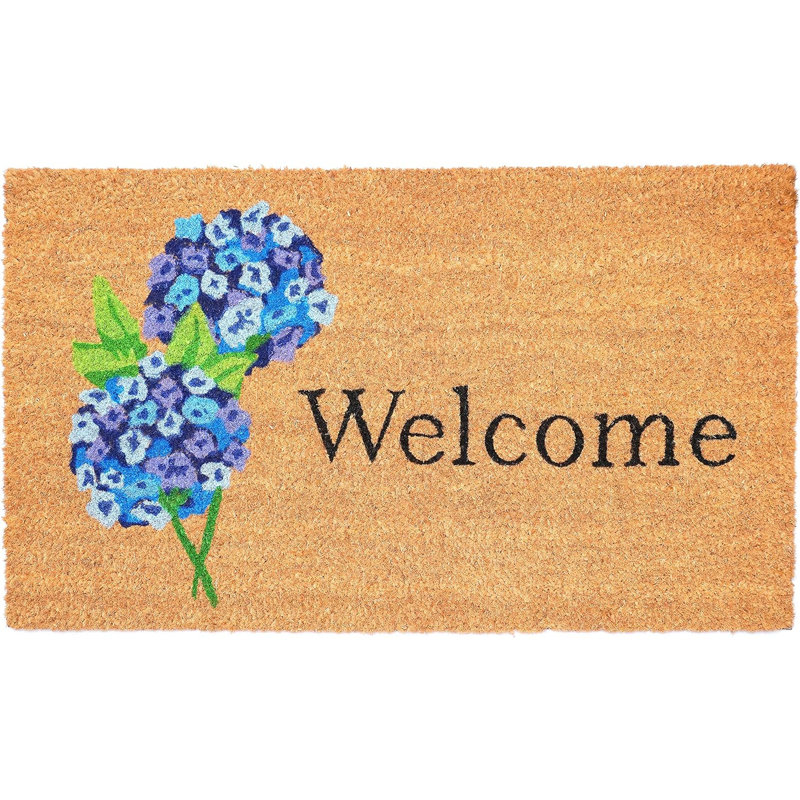 Birch Lane™ Alwine Hydrangea 29" x 17" Non-Slip Outdoor Door Mat ...