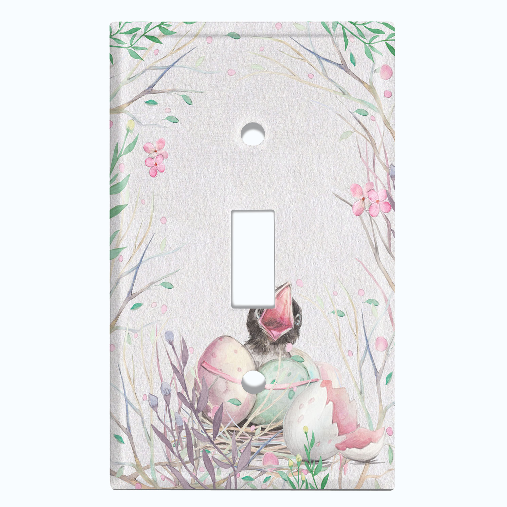 WorldAcc Bird Eggs Feathers Nest 1-Gang Toggle Light Switch Wall Plate ...