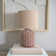 Heritage Hues Asha Ceramic Pink Geometric Table Lamp with Drum Lamp ...
