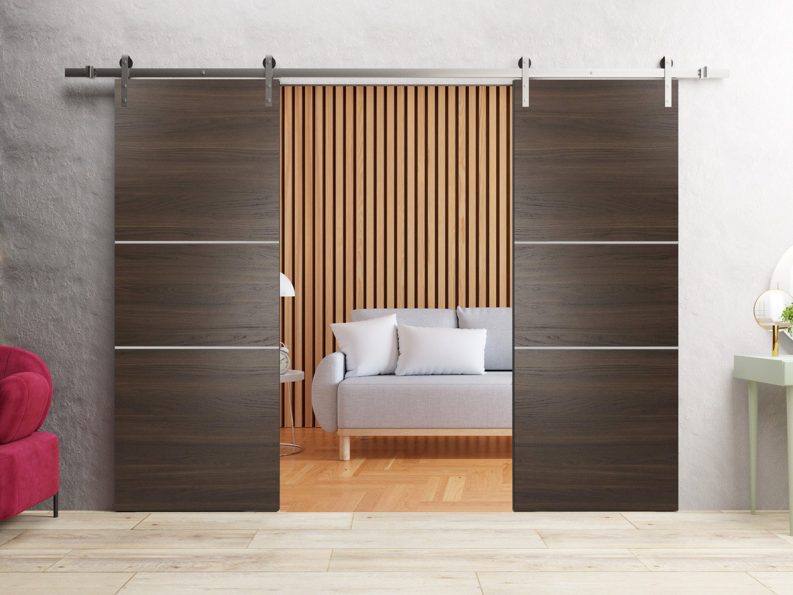 SARTODOORS 0110 Solid Manufactured Wood Paneled Wood Finish French ...