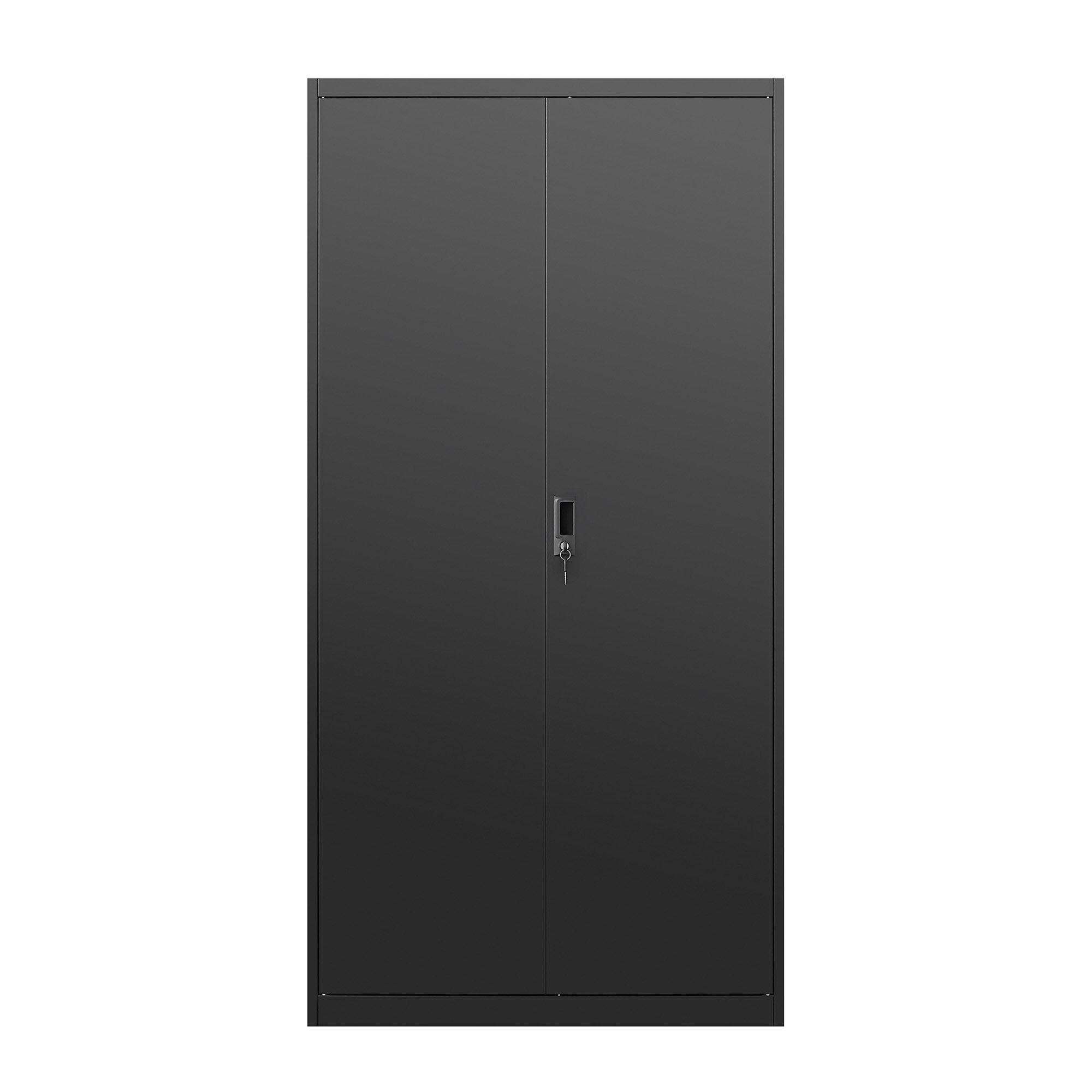 Inbox Zero Metal Wardrobe Cabinet with Hanging Rod and Lock,black ...