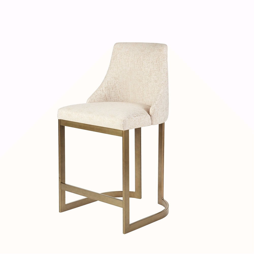 Corrigan Studio® 26"H Upholstered Counter Stool With Metal Base | Wayfair