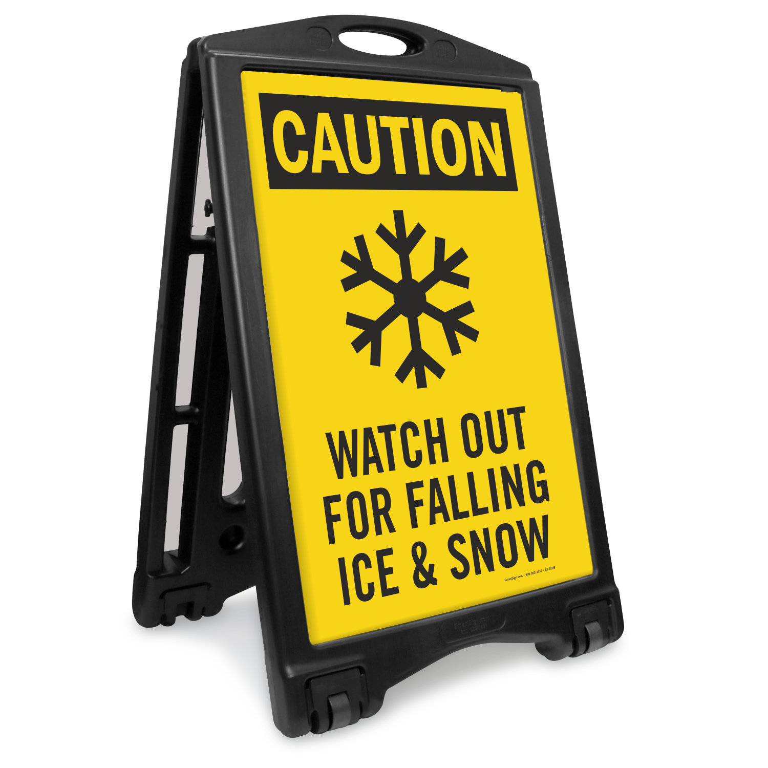 SmartSign Caution Snow/Ice Portable Sidewalk Sign | Wayfair