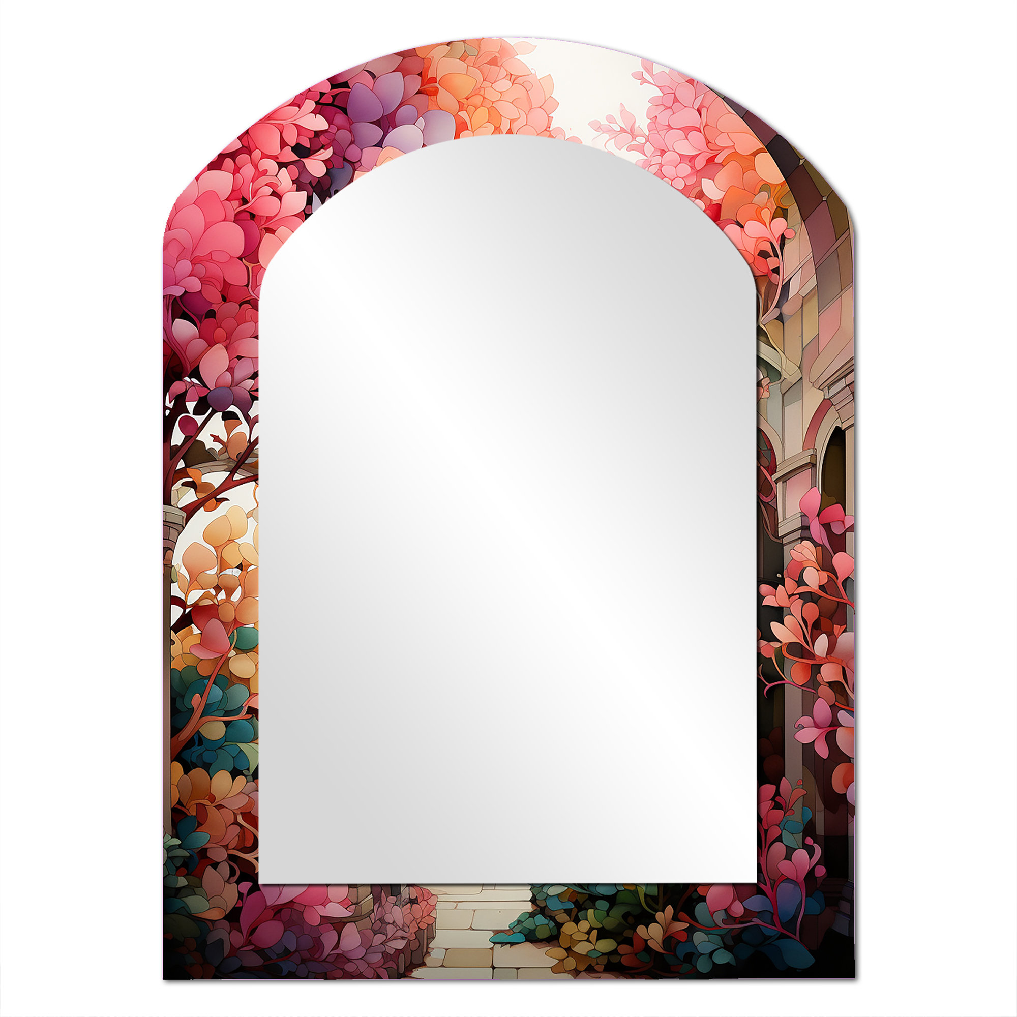 East Urban Home Pink Bridge Whimsical Arches - Bridges Traditional Wall ...