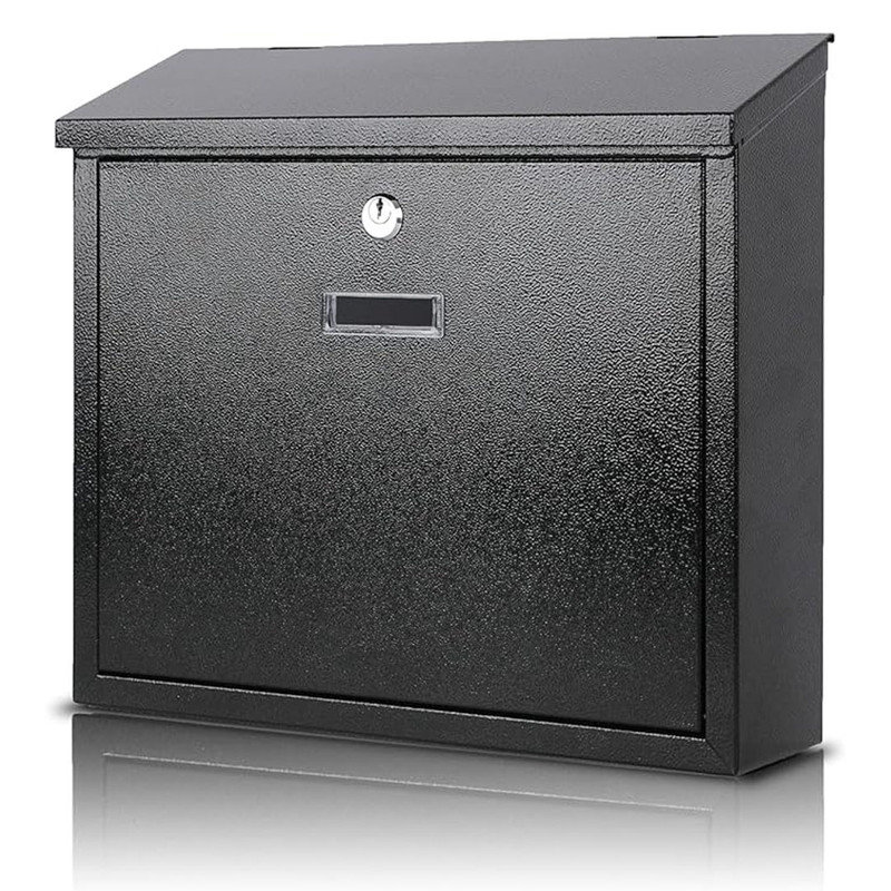 ZILNOX Locking Mailbox Wall Mounted, Security Mailbox with Lock and Key ...