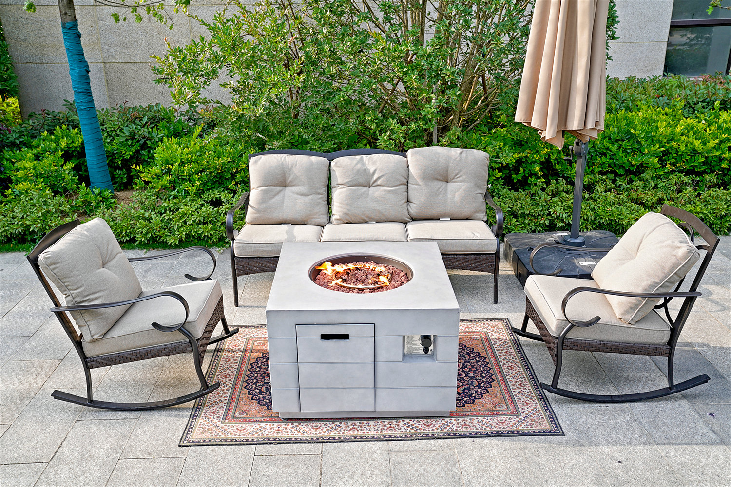 Winston Porter Dannielynn 4 Piece Sectional Seating Group with Cushion ...