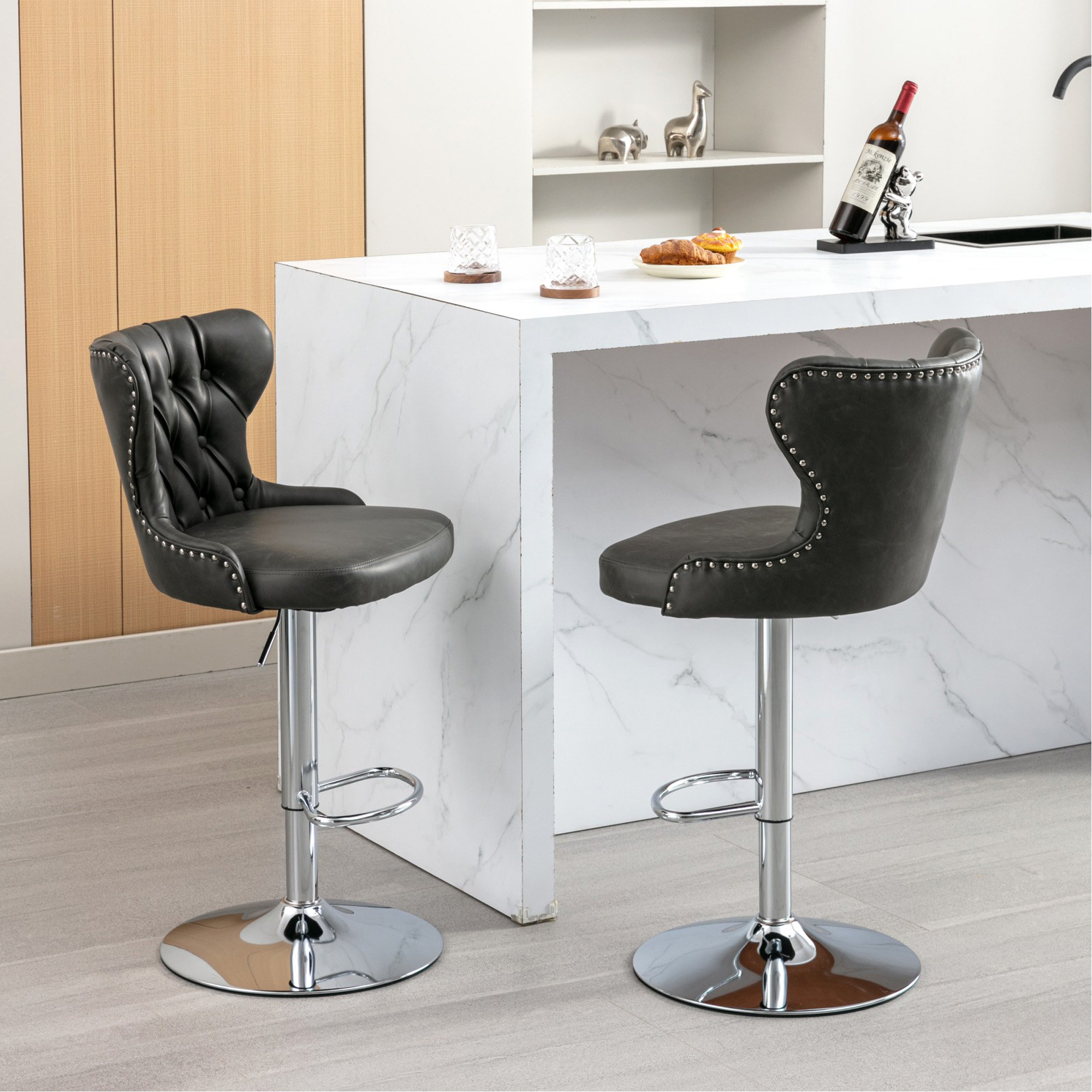 George Oliver Versatile And Comfortable Swivel Bar Stools With Stylish ...