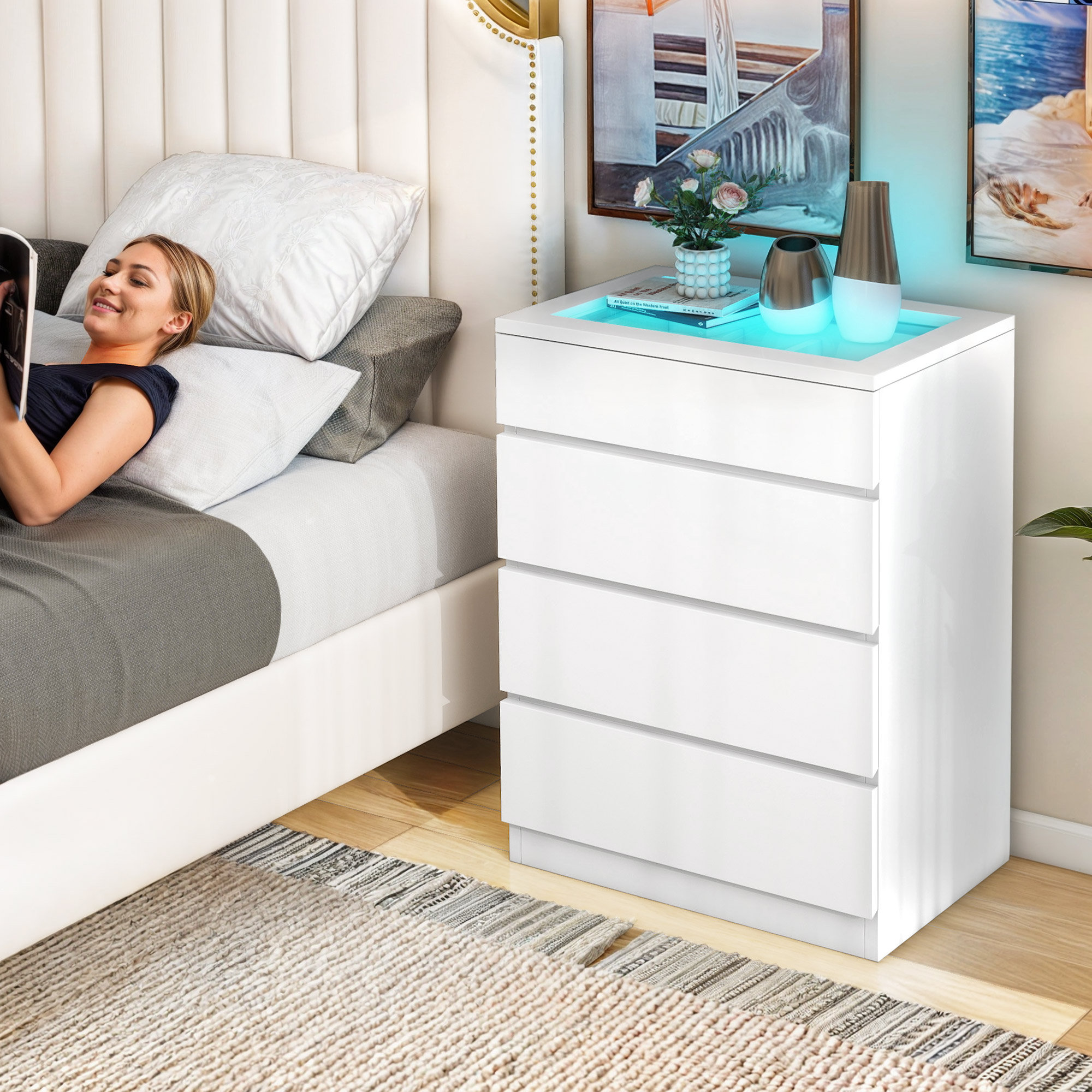 Wrought Studio™ 4-Drawer Organizer Chest with High Gloss Finish ...