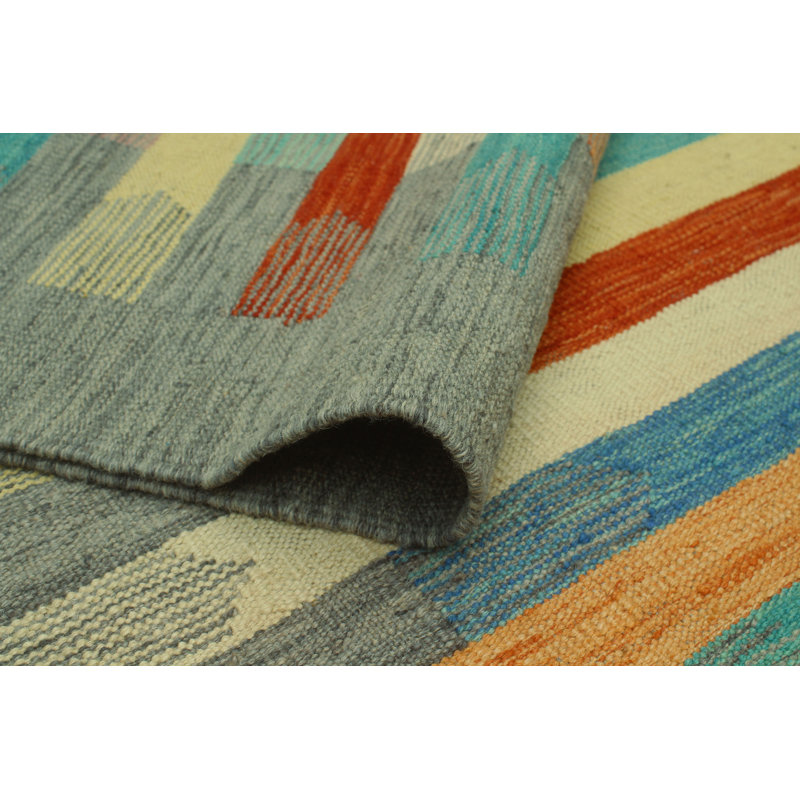 Union Rustic Breckyn Flatweave Wool Striped Rug | Wayfair