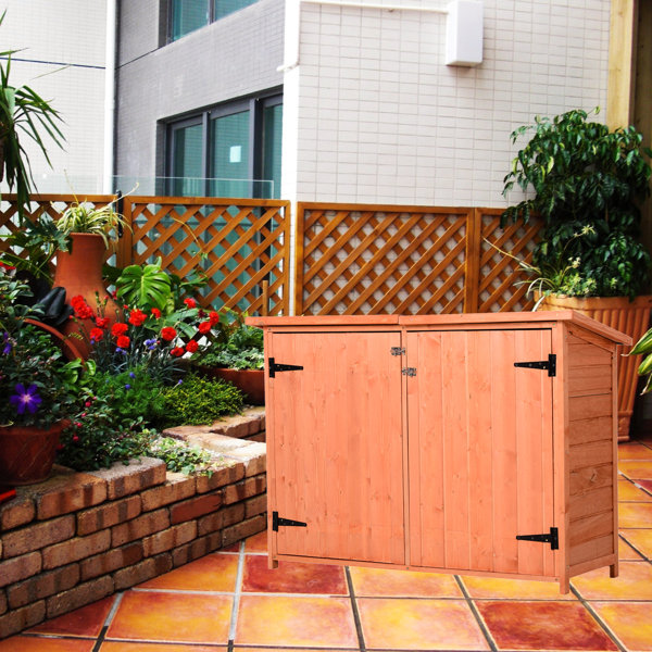 Dakota Fields Bouzoun 11 ft. W x 4 ft. D Solid Wood Pent Tool Shed ...