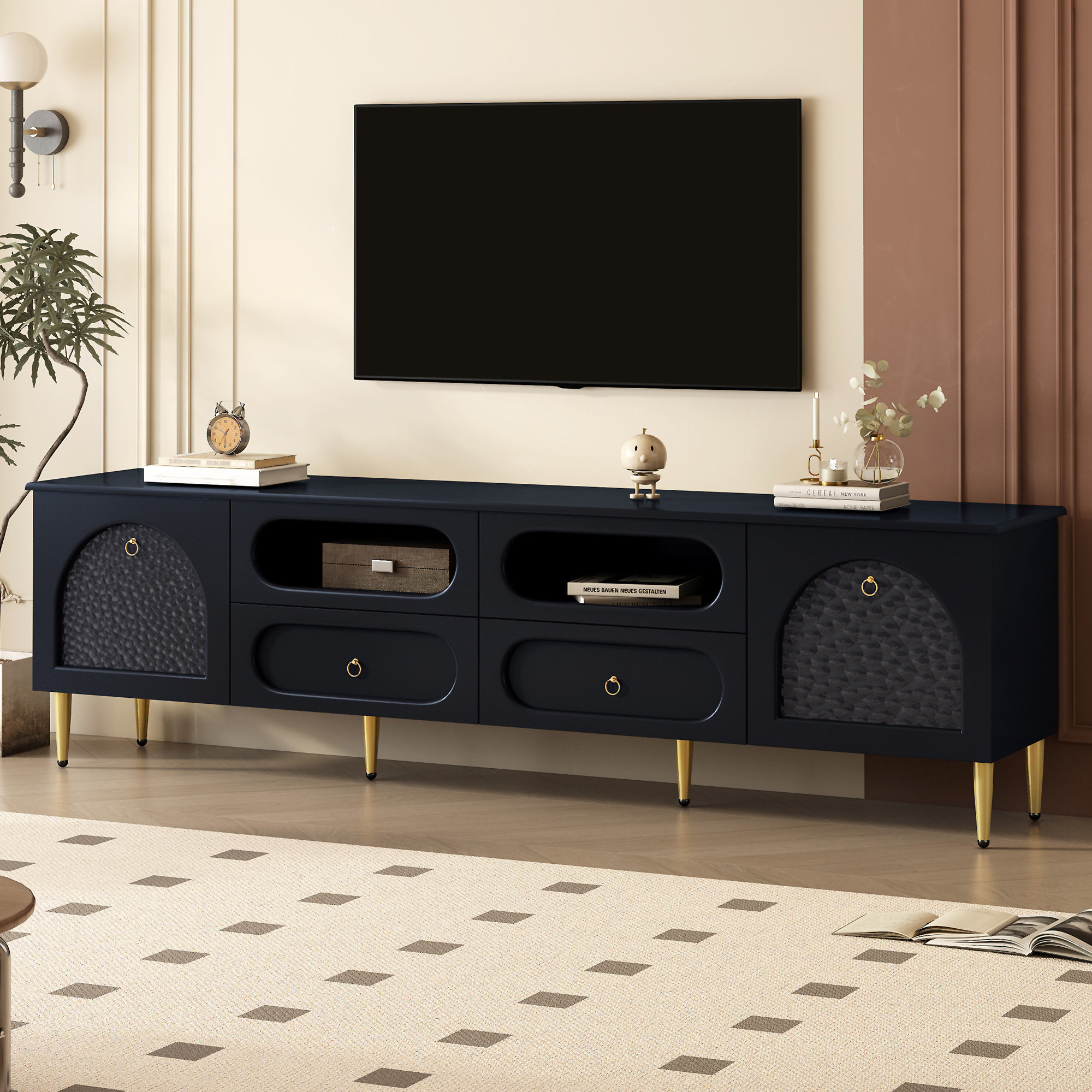 George Oliver VIBE HAUS 78.8'' Retro TV Stand - Wayfair Canada