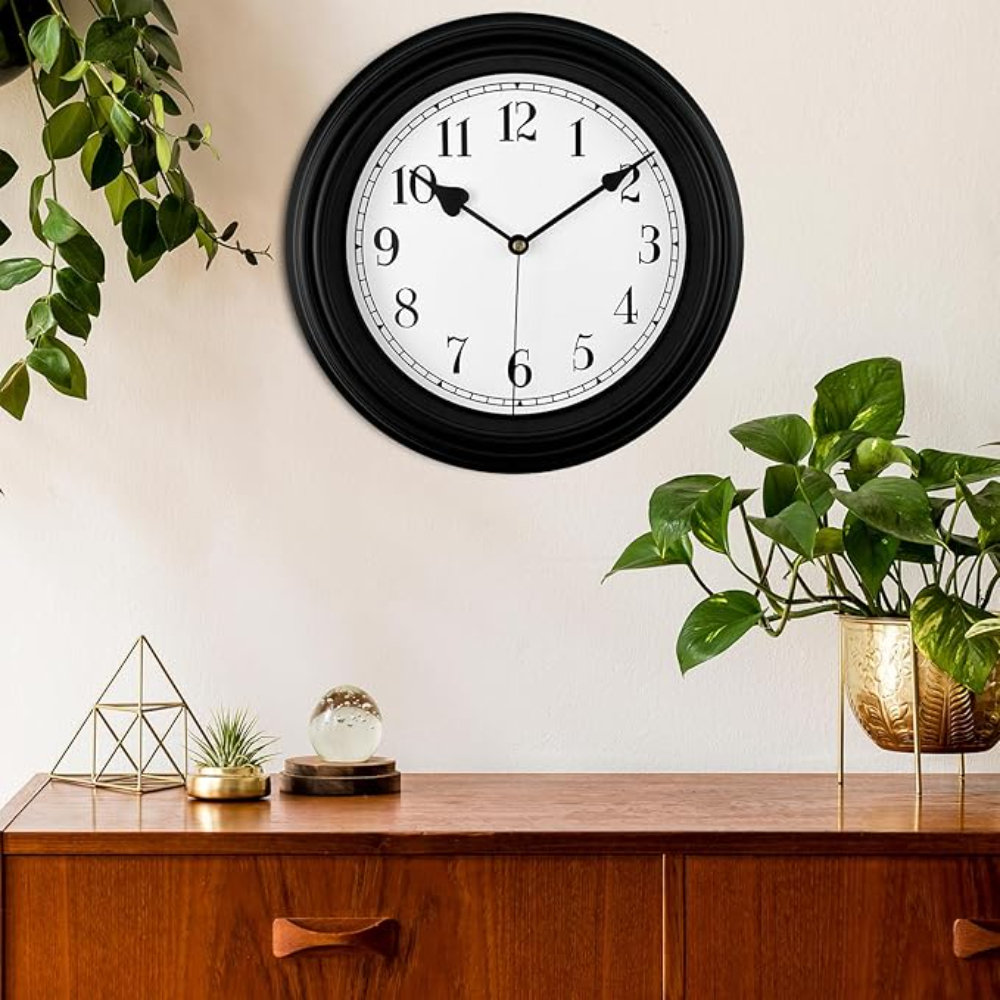 Winston Porter Retro Wall Clock, 10 Inch Vintage Silent Non Ticking ...