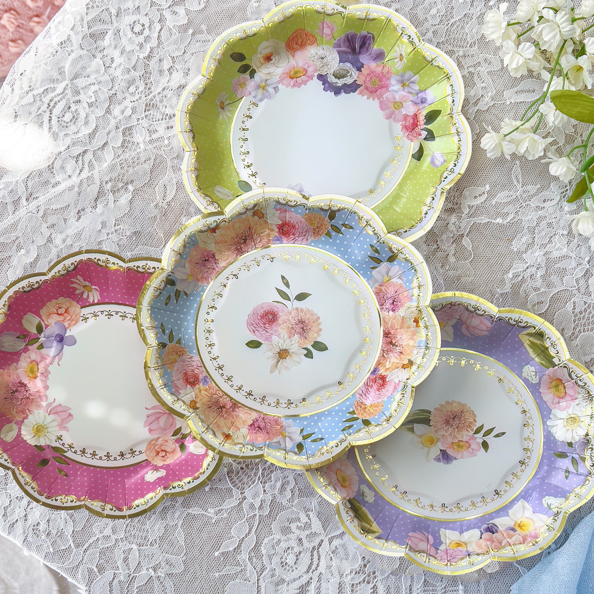 Kate Aspen Vintage Floral Tea Party 7 in. Premium Decorative Paper ...