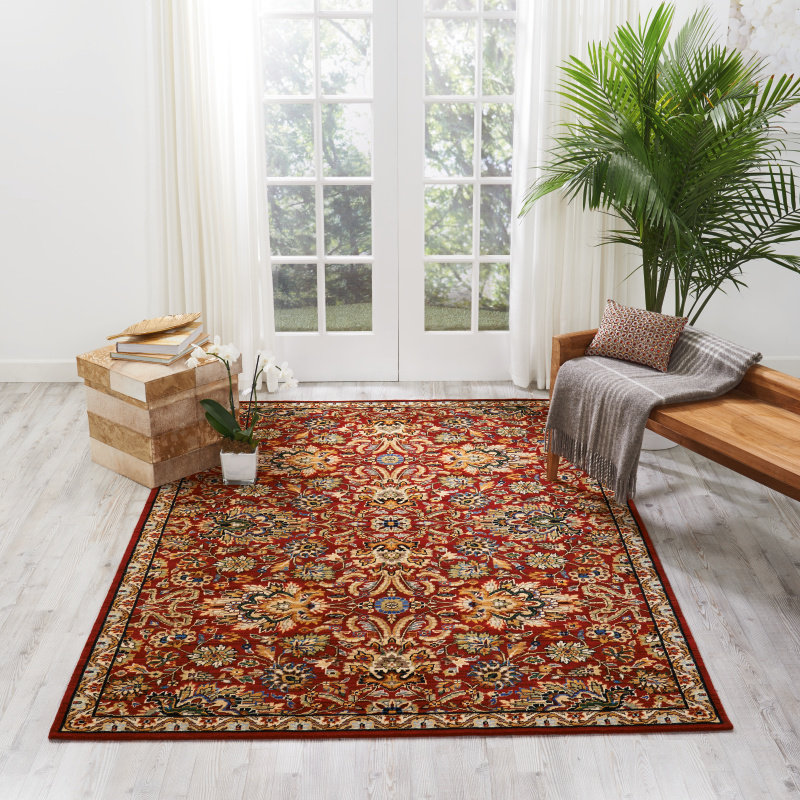 Astoria Grand Charleson Oriental Wool Red Area Rug - Wayfair Canada
