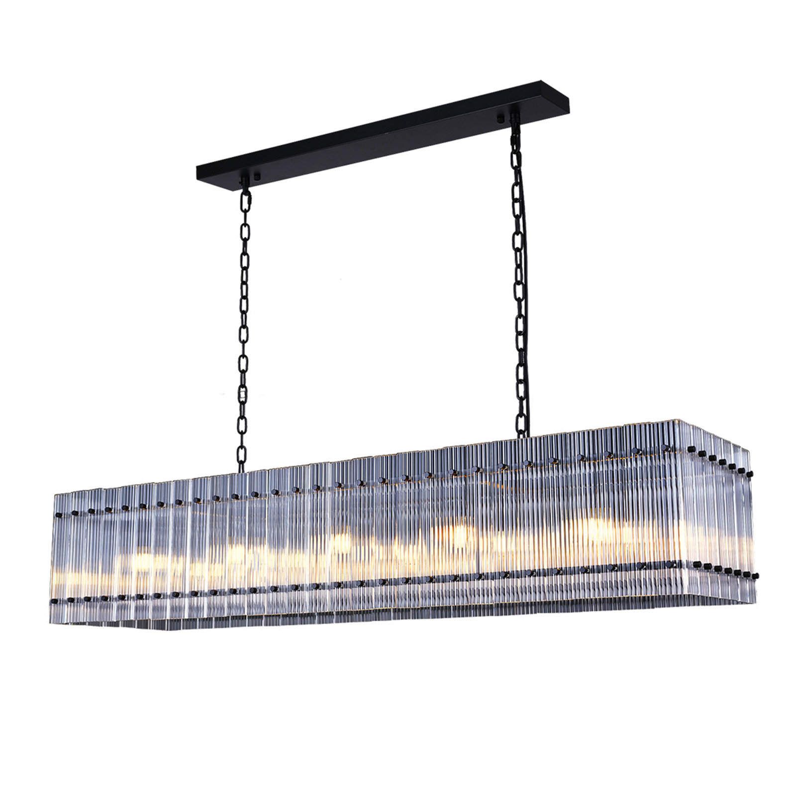 Latitude Run® 10-light 54"l Dimmable Modern Rectangle Chandelier With ...