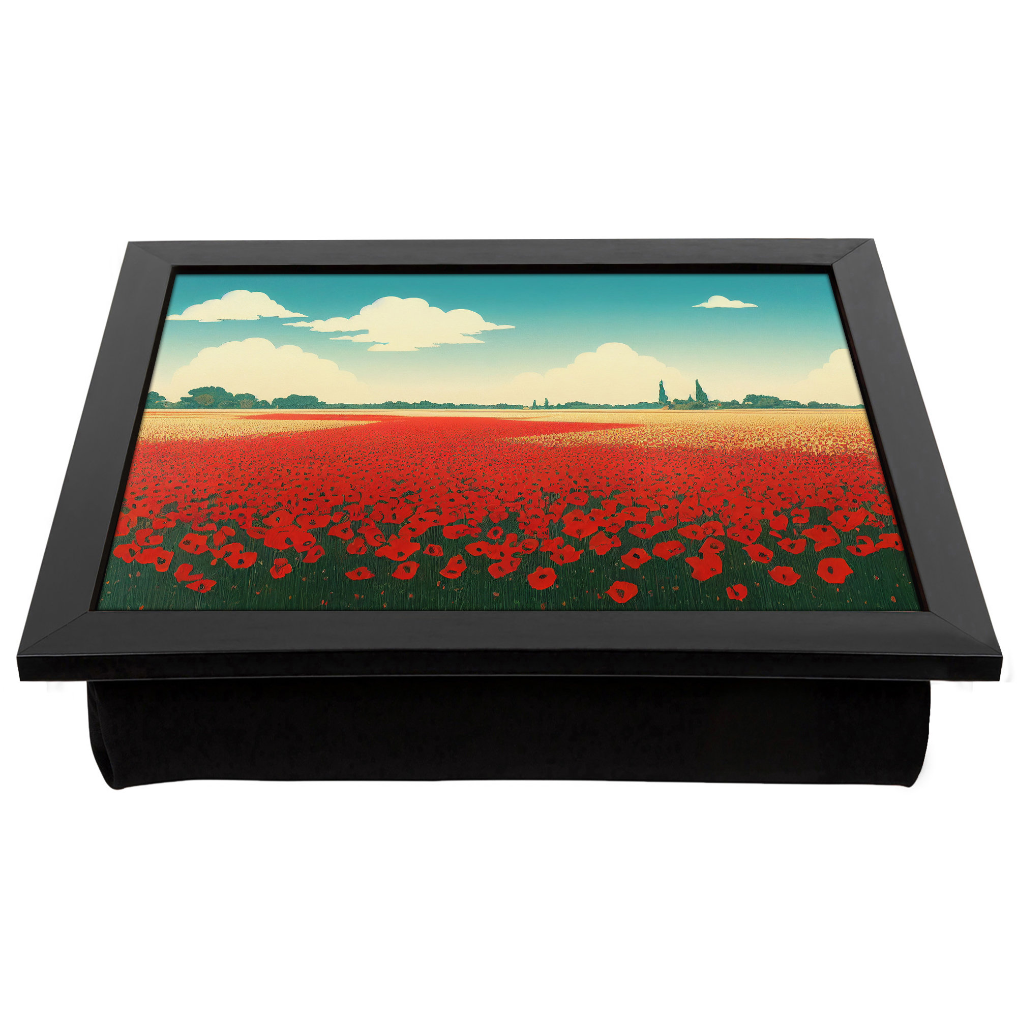 17 Stories Sacred Poppy Field Flowers Lap Tray with Cushion | Wayfair.co.uk
