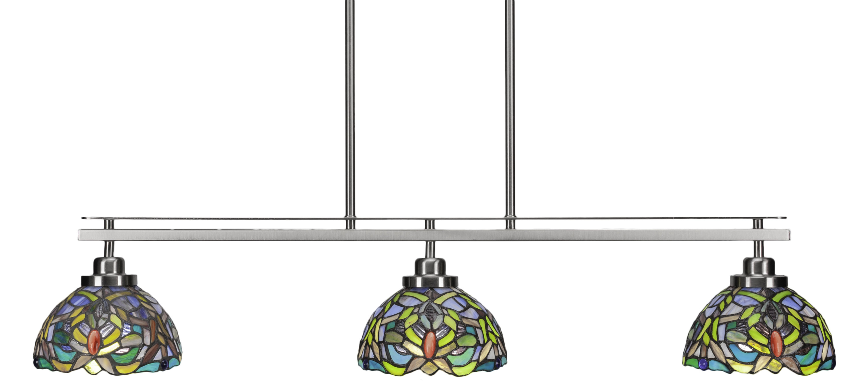 Fleur De Lis Living Barba 3 Light Island Light Shown In Brushed Nickel ...
