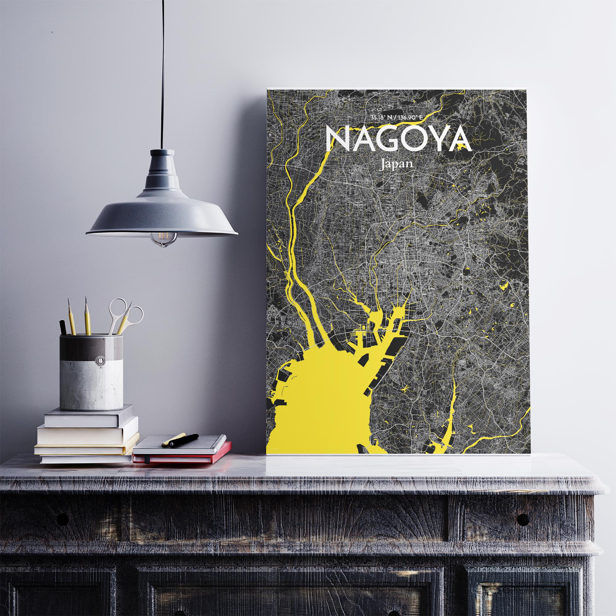17 Stories Nagoya City Map Graphic Art In Times | Wayfair