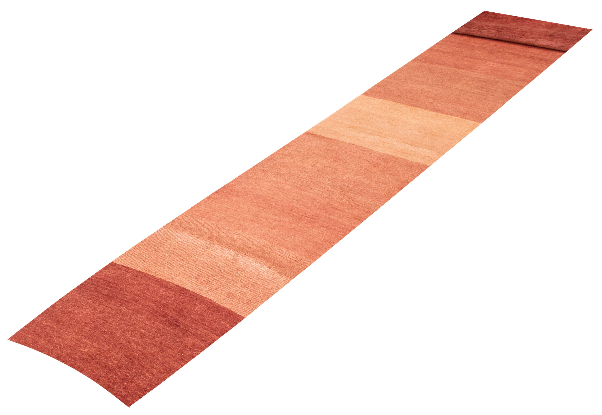 Latitude Run® Striped Hand-Knotted Runner 2'6" x 14'9" Wool Area Rug in ...