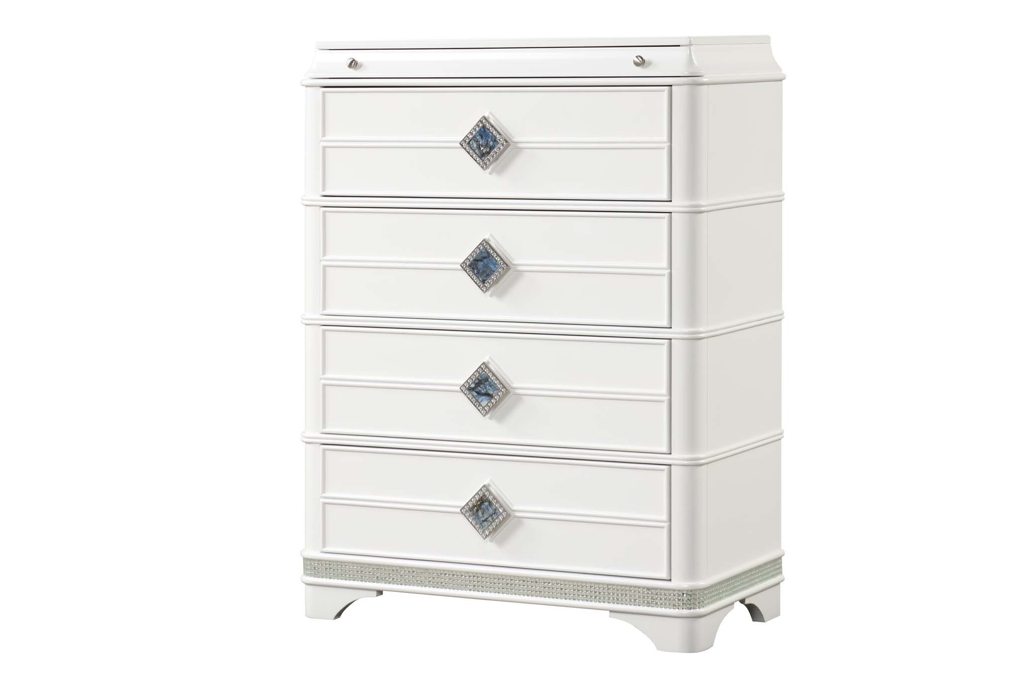 Rosdorf Park Laguna Modern Style 4-Drawer Chest with Hidden Jewelry ...