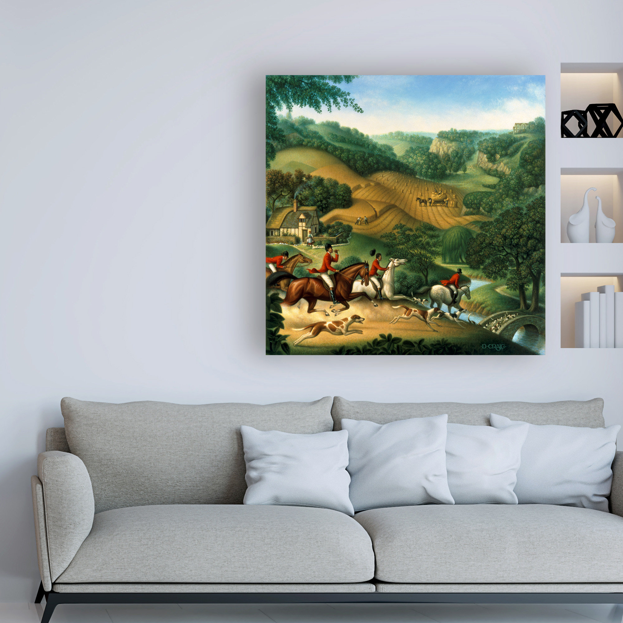 Charlton Home® 'The Fox Hunt' by Dan Craig - Wrapped Canvas Print | Wayfair