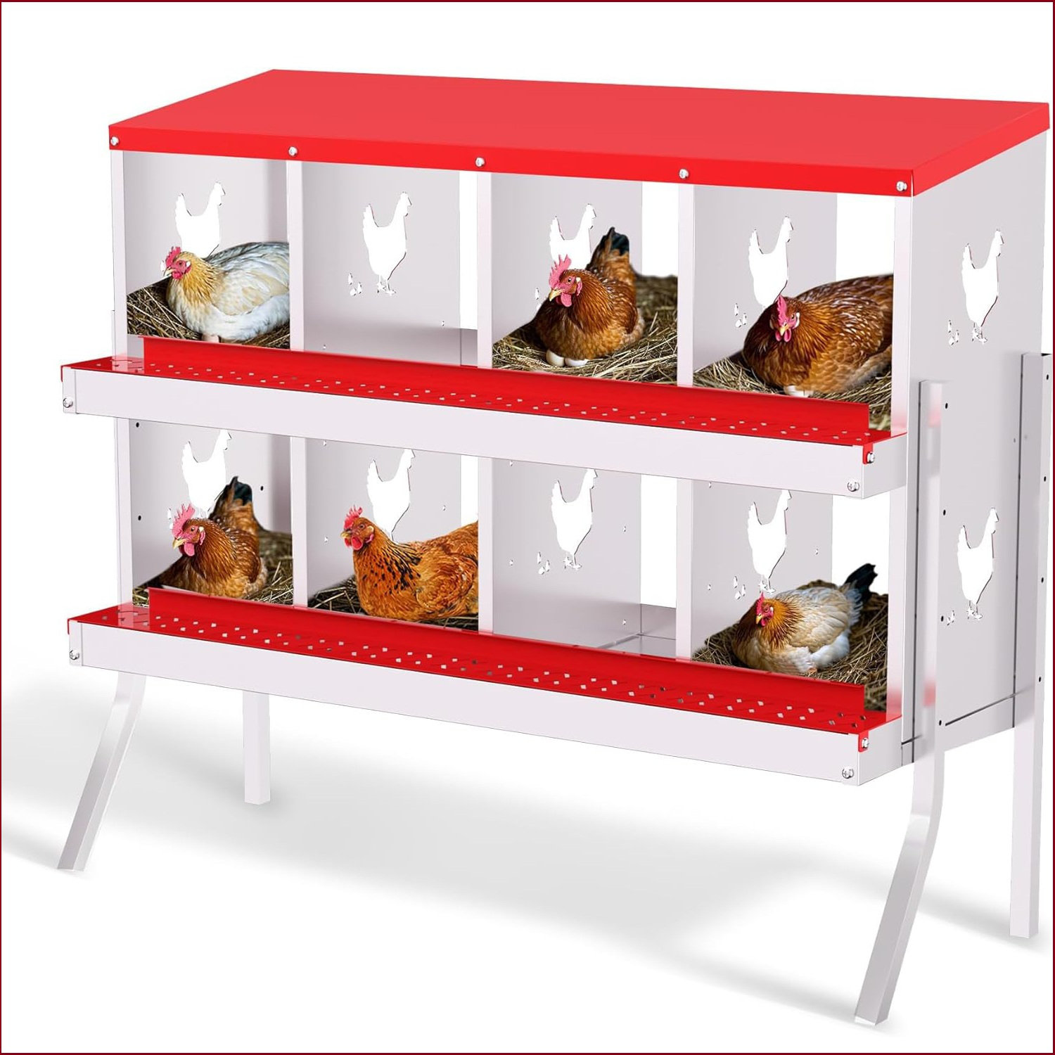 Tucker Murphy Pet™ Chicken Nesting Boxes, 6-compartment Metal Egg ...
