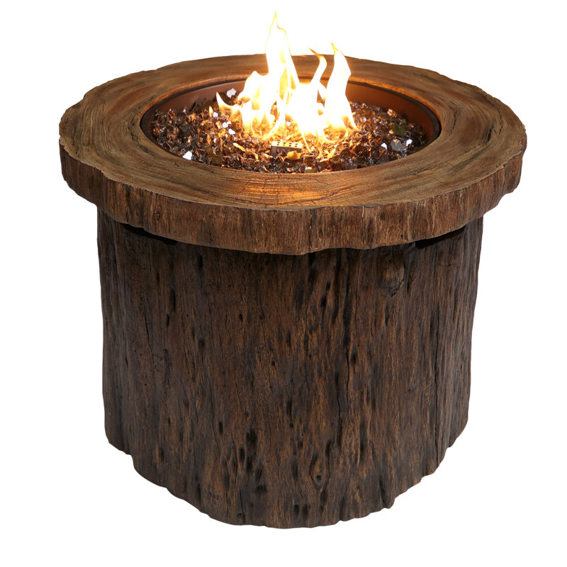 Alpine Wood Look 50K BTU Gas Fire Pit with Adjustable Flame & Reviews ...