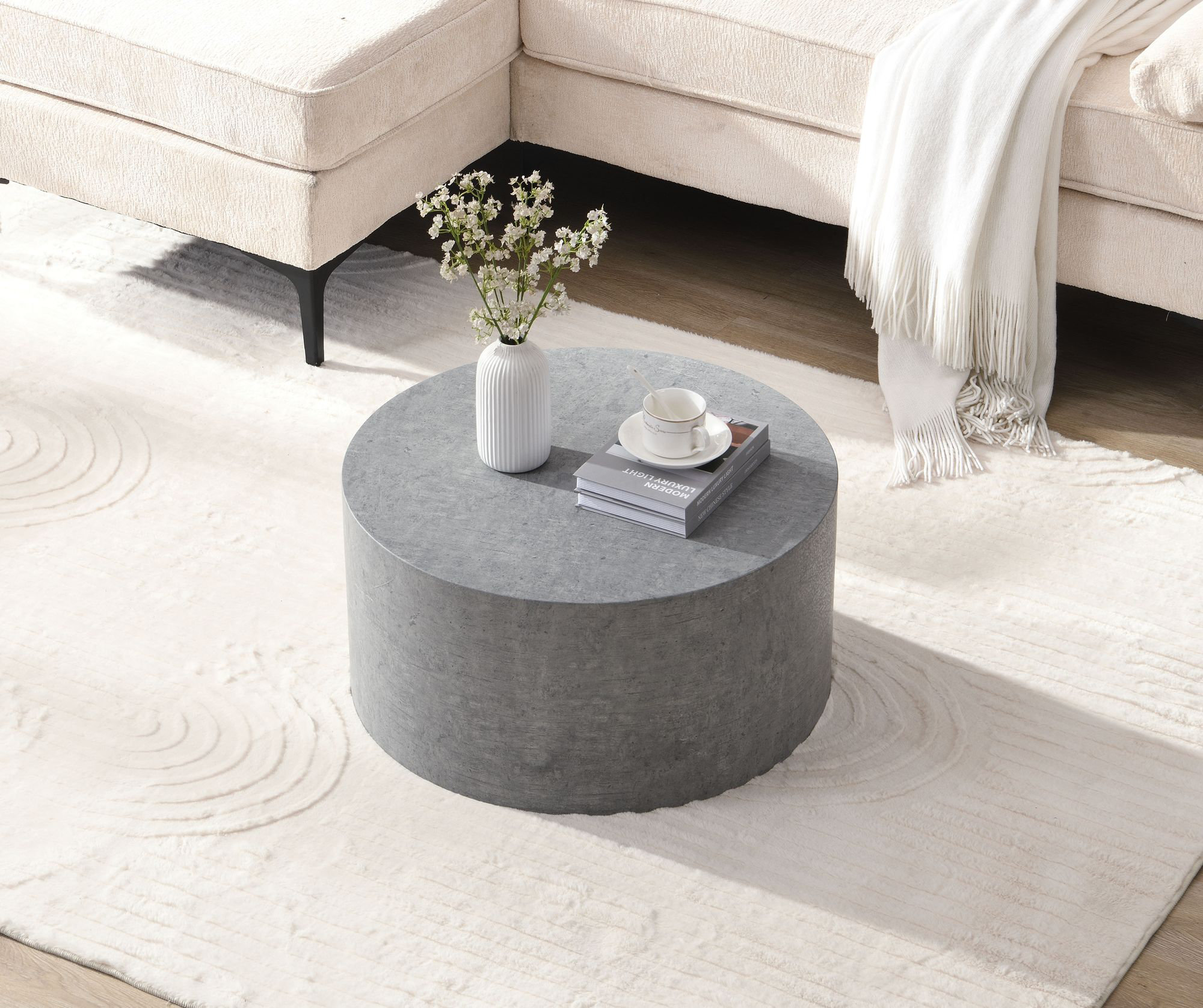 Metro Lane Coffee Table Monobloc Concrete Look 60 Cm Grey Living Room ...