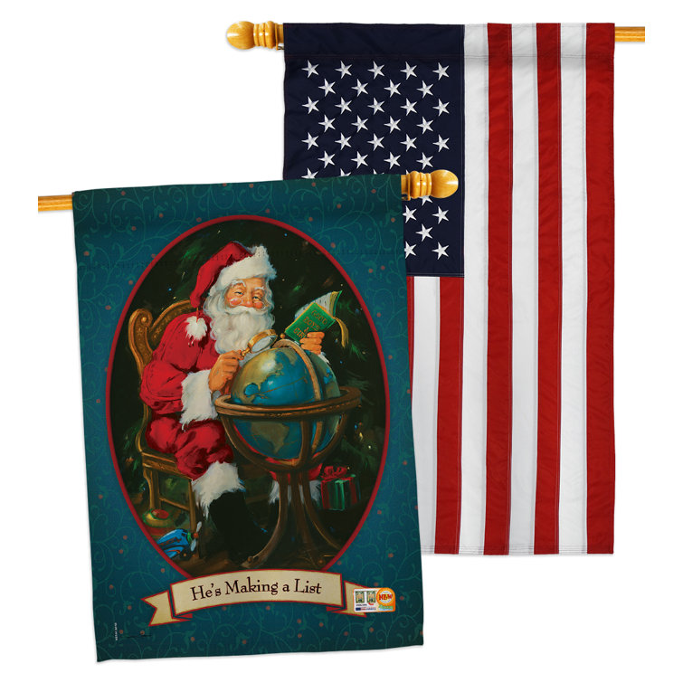 Breeze Decor Double Sided 40'' H x 28'' W Polyester Christmas House ...