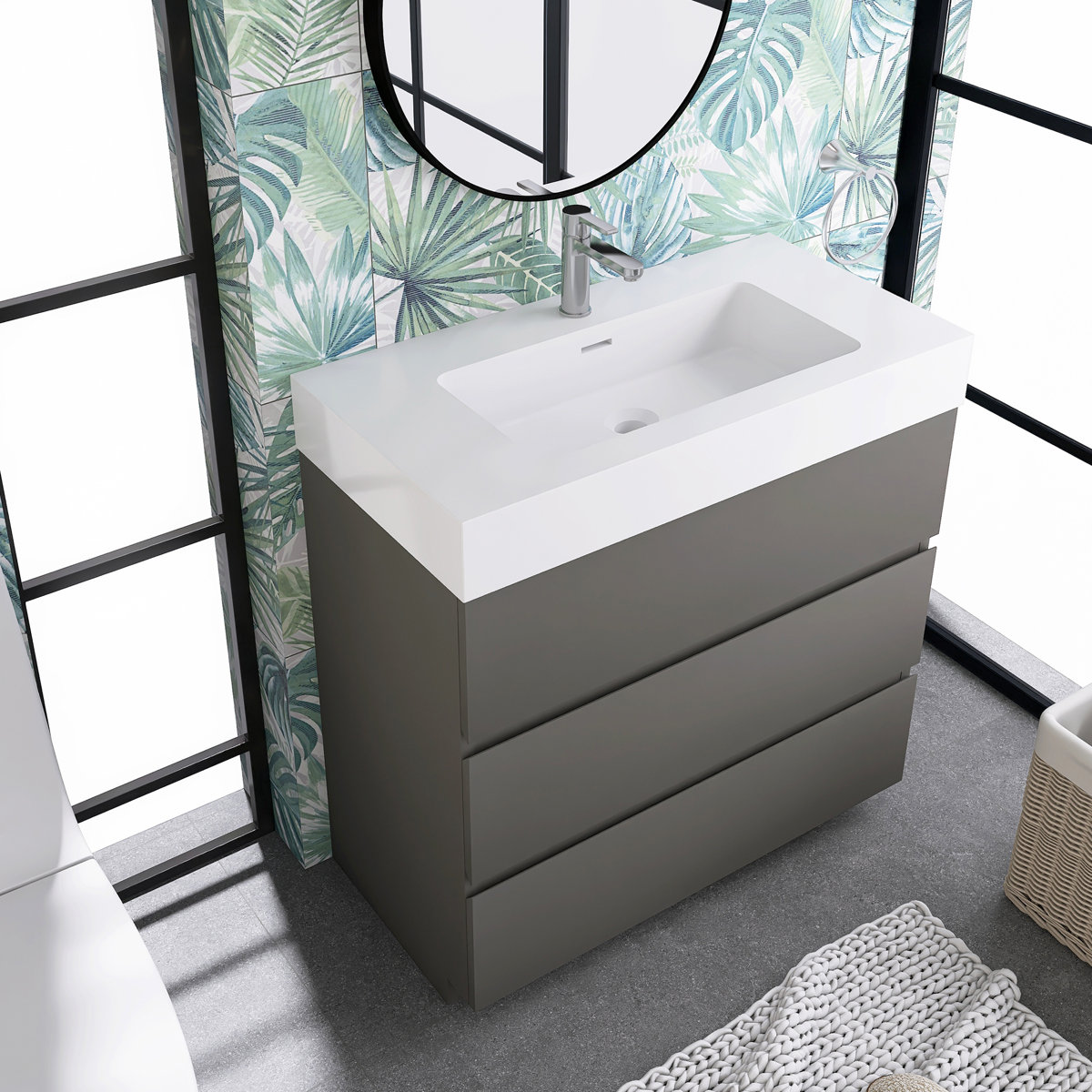 Latitude Run® Kateryna 36" Single Freestanding Bathroom Vanity Set with ...