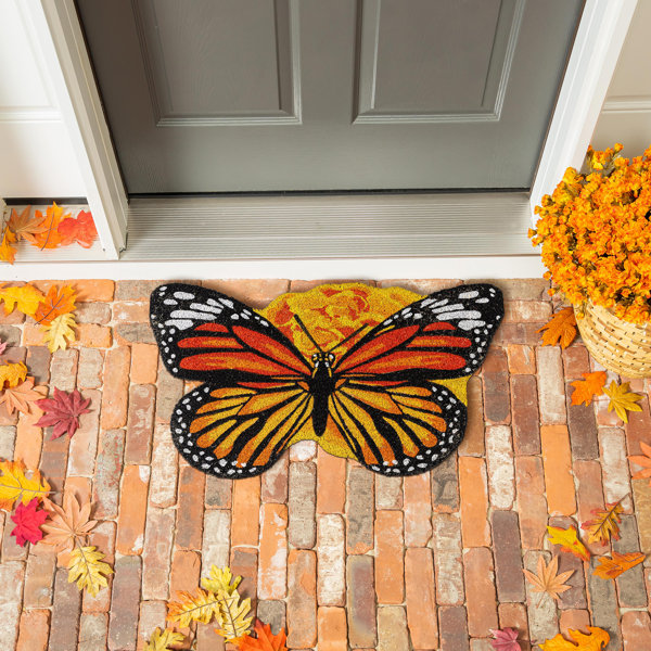 Ophelia & Co. Mariposa Melody Butterfly Shaped Coir Mat | Wayfair