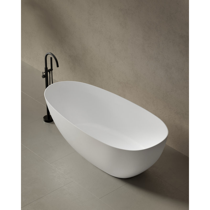 monblari 59.1 inch MonBlari solid surface freestanding bathtub ...