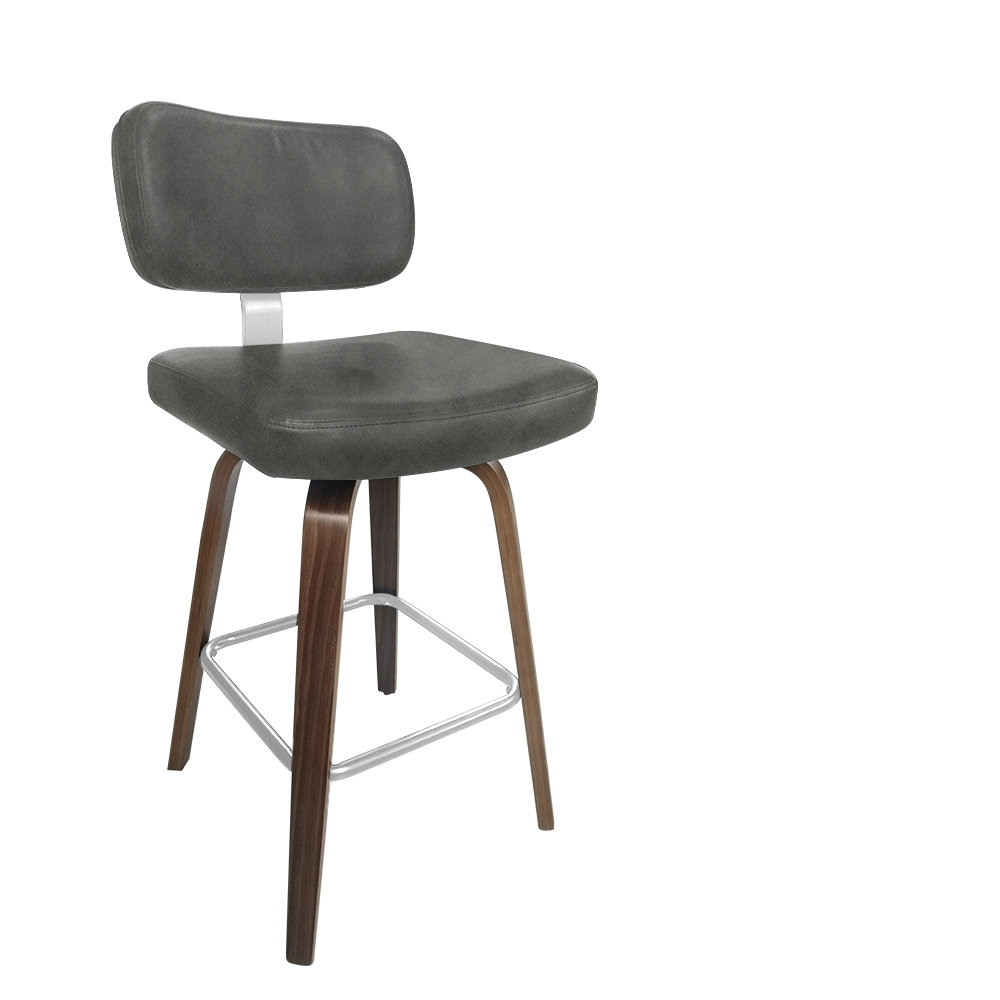 One Allium Way® Cozyman 26" Counter Height Bar Stools Set Of 2, Mid ...