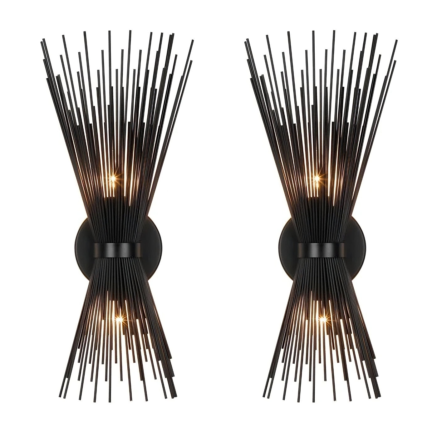 Ivy Bronx Annalina Duo Wall Scones Light Metal Spike Wall Sconce Black ...
