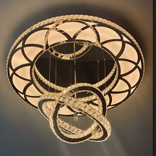 Rosdorf Park 32inch Modern LED Crystal Flower Chandelier Dimmable ...