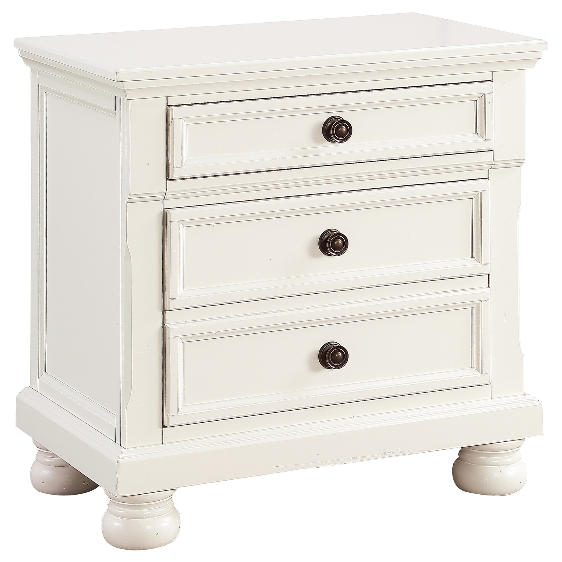 Wildon Home® White Bedroom Furniture Nightstand With Concealed Drawer ...