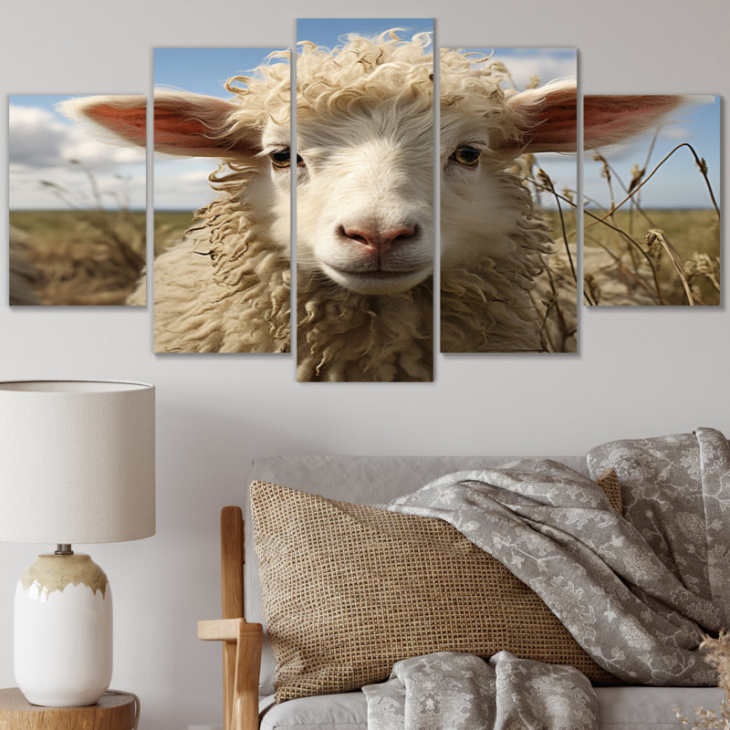 August Grove® Sheep Portrait II - Animals Wall Art Living Room - 5 ...