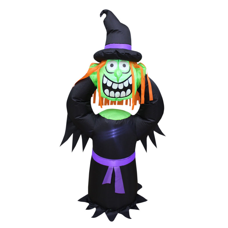 The Holiday Aisle® 4 Foot Tall Lighted Happy Halloween Inflatable ...