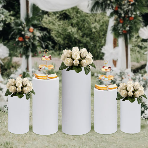 JOYDING 5Pcs Recyclable Wedding Cylinder Columns Durable Flower Stand ...