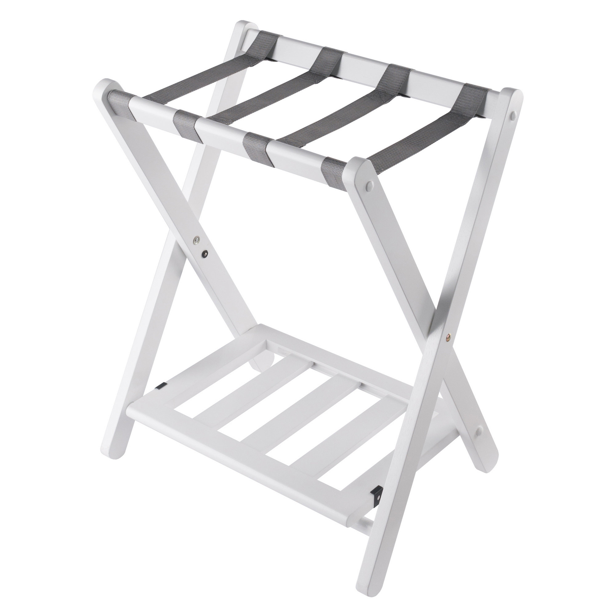 Winsome Raya Wood Folding Luggage Rack with Storage & Reviews | Wayfair