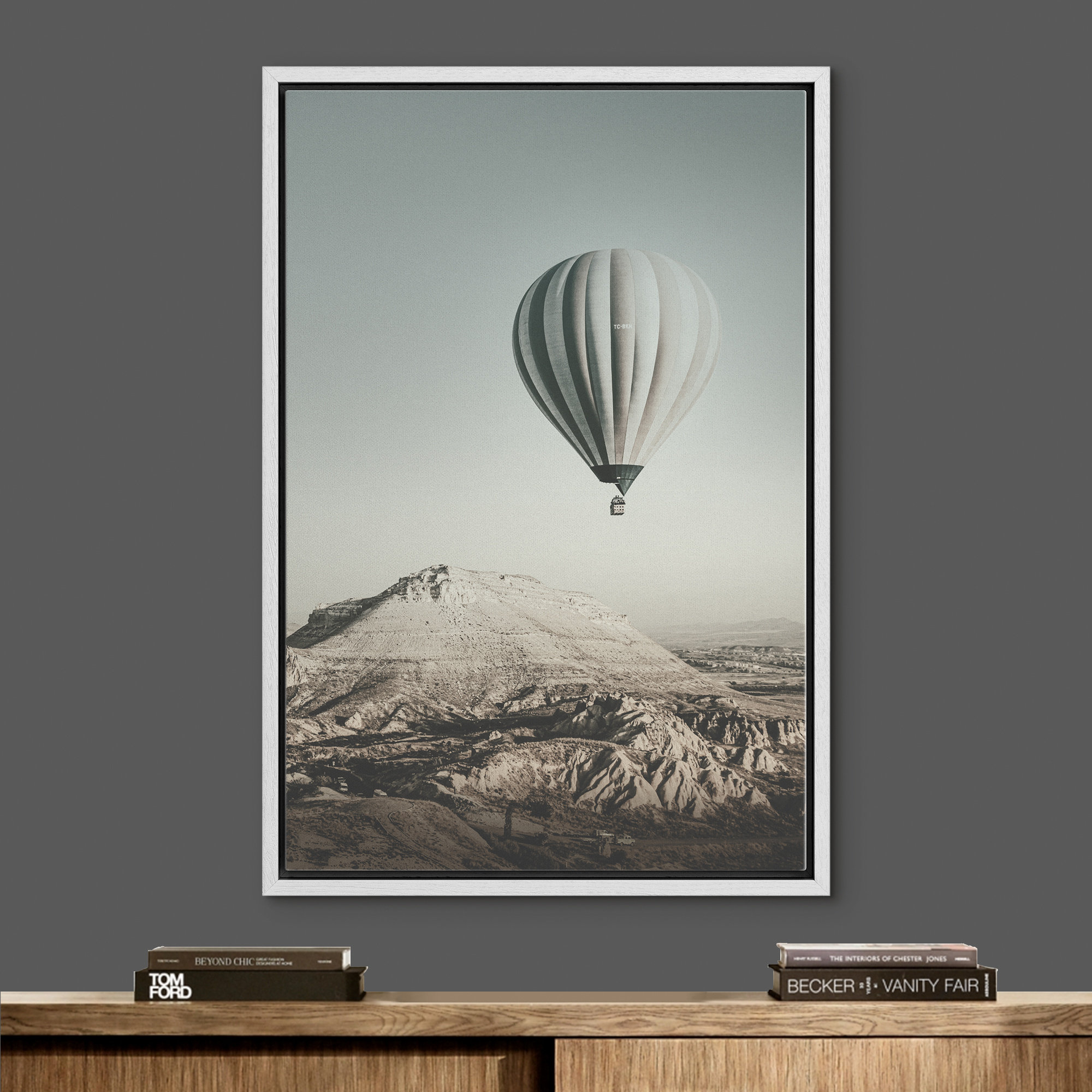 SIGNLEADER Loon Peak Framed Canvas Print Wall Art Hot Air Balloon Over ...