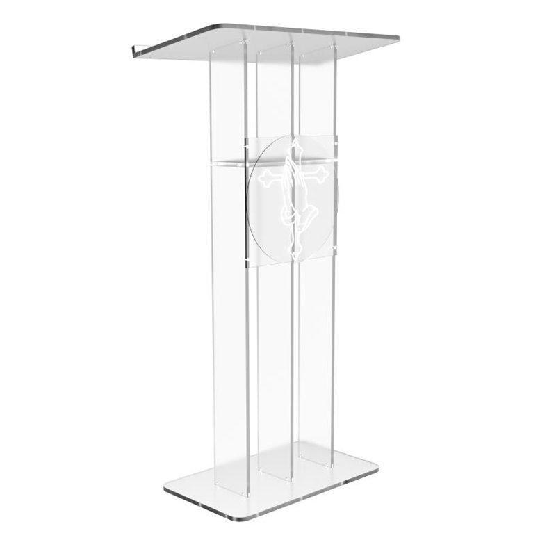 FixtureDisplays Clear Podium Plexiglass Lecturn Transparent Church ...