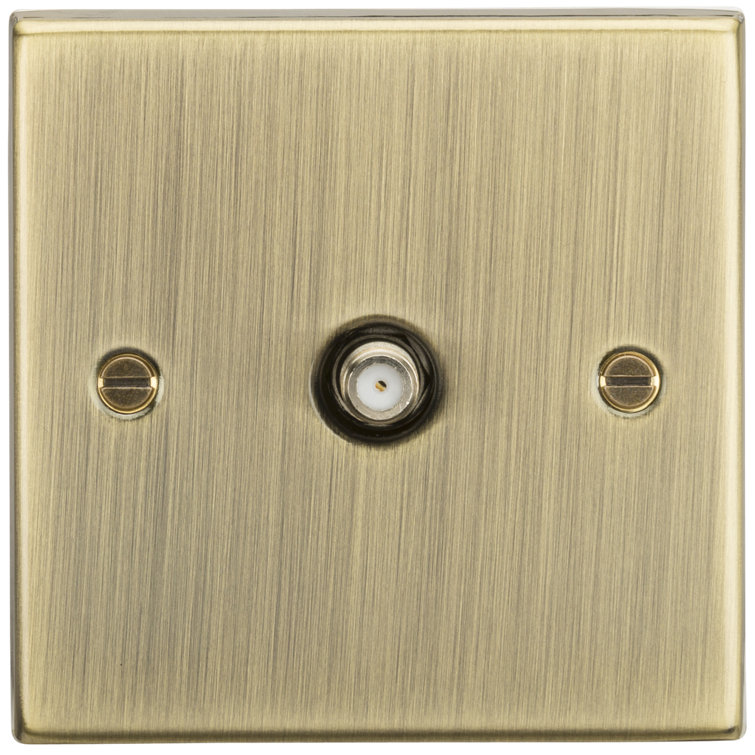 Knightsbridge SAT TV Outlet - Antique Brass | Wayfair.co.uk