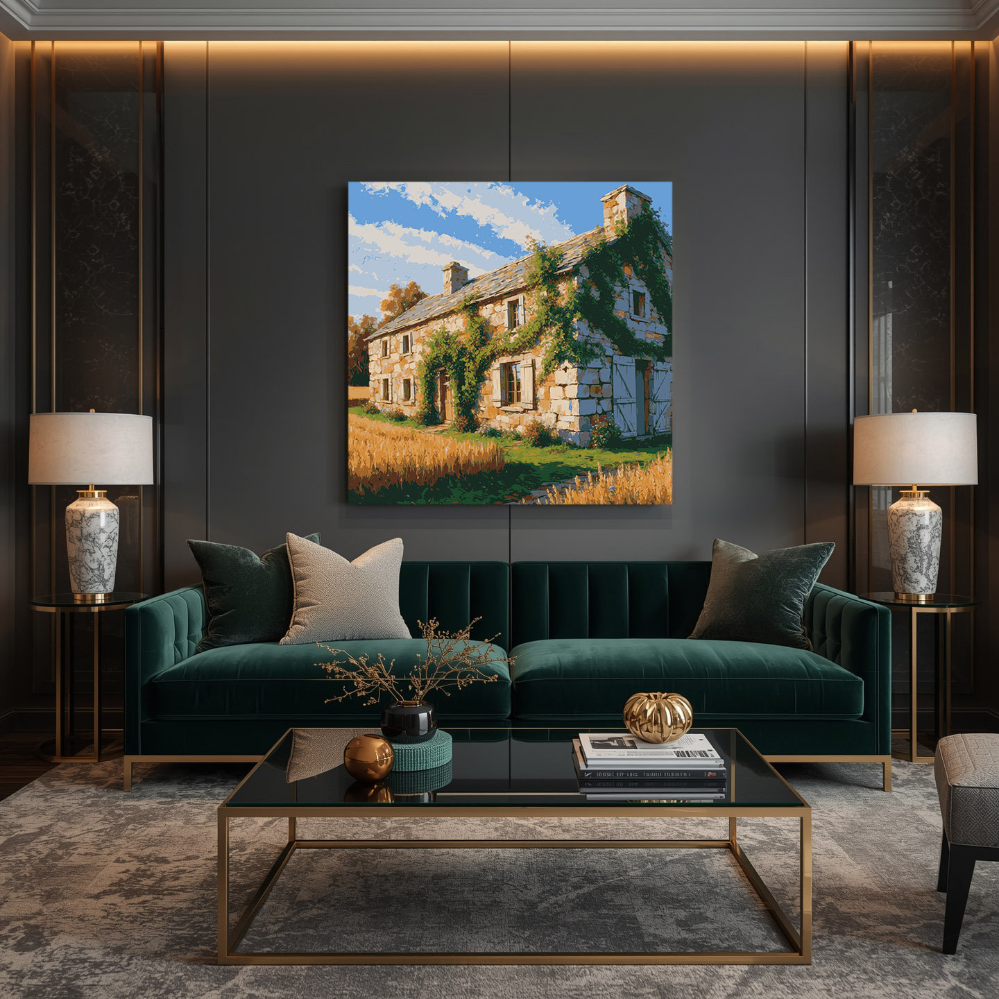 Ophelia & Co. Farm Stone Walls Blue Canvas Wall Art | Wayfair
