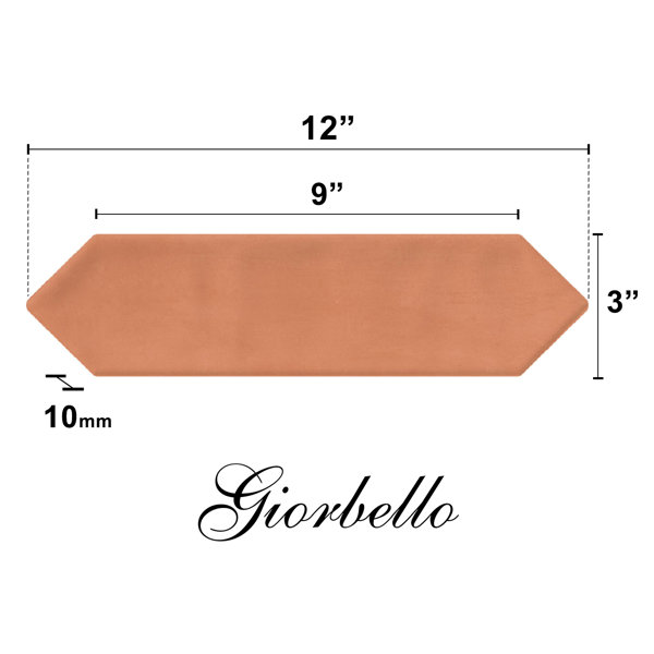Giorbello Glazed Ceramic Picket Subway Tile 3" x 12"- Glossy | Wayfair