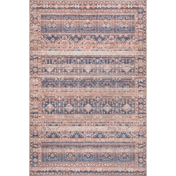 Bungalow Rose Shandi Distressed Moroccan Machine Washable Area Rug ...