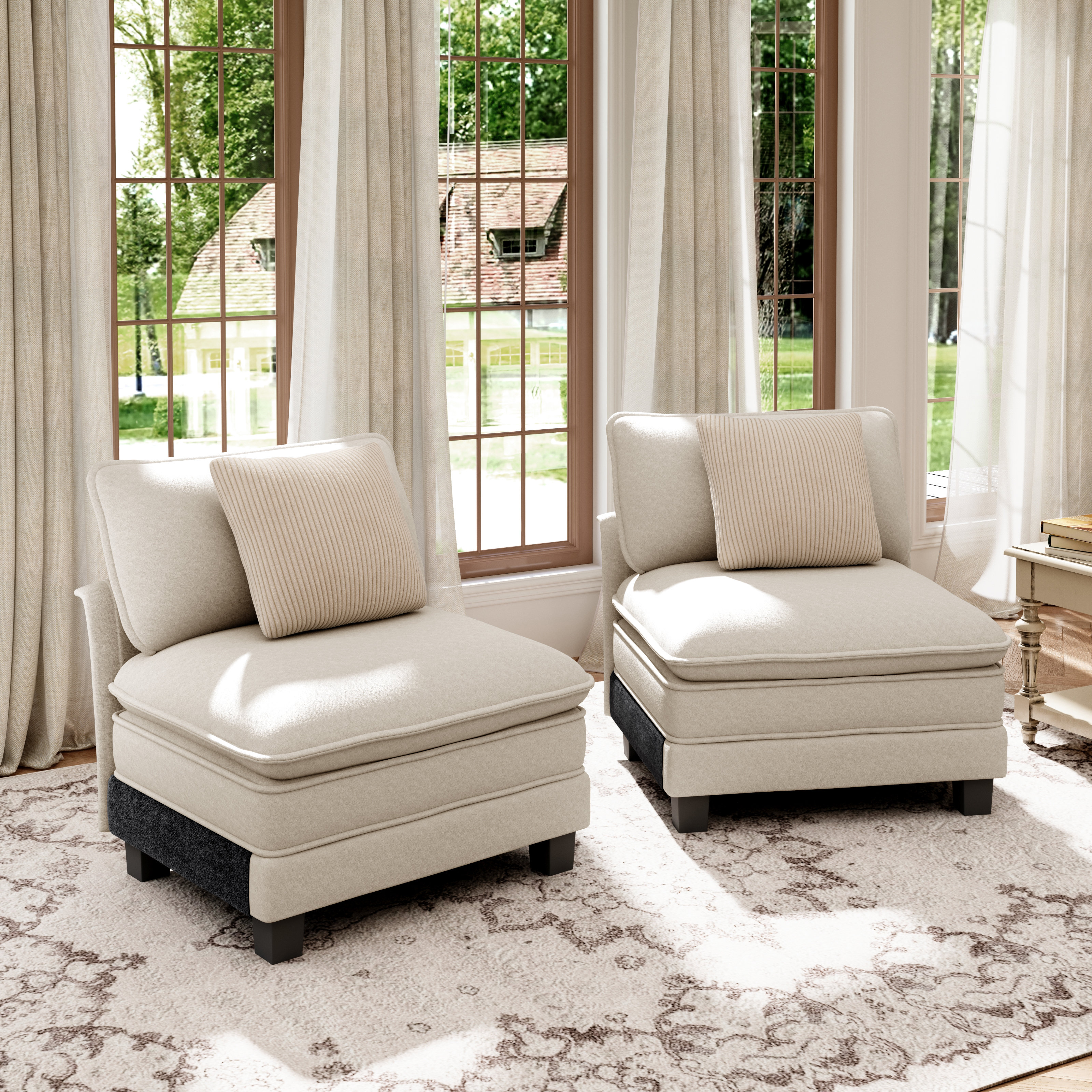 Blue Elephant Wide Modular Armless Chair | Wayfair.co.uk