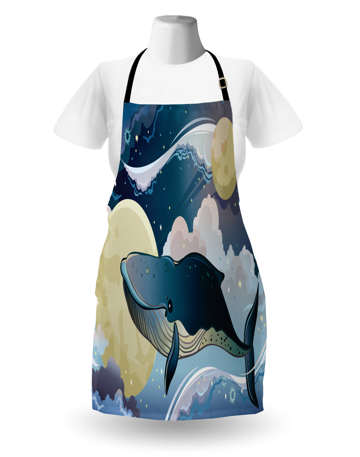 East Urban Home Cartoon Apron Unisex, Night Clouds Bohemian Fish, Adult ...