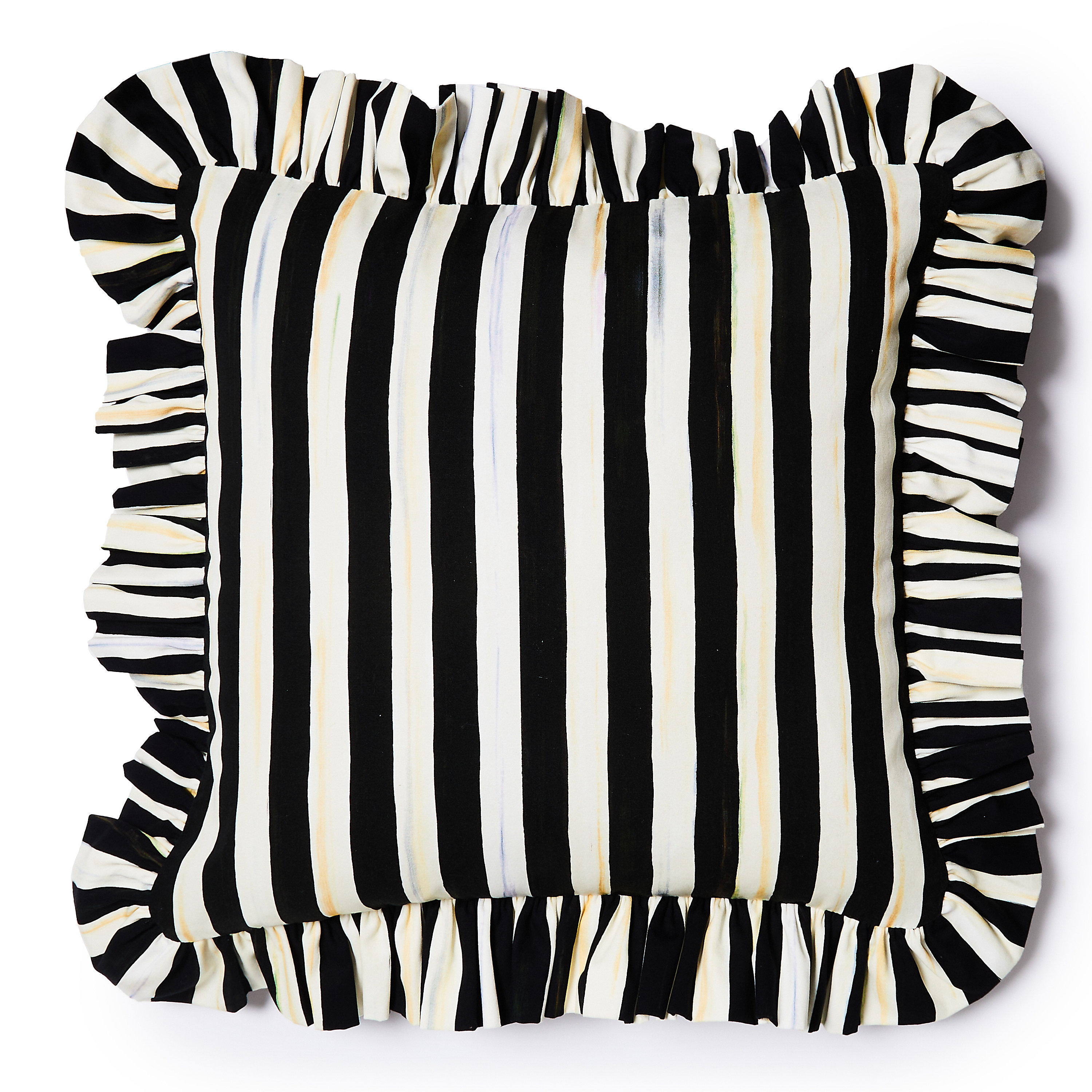MacKenzie-Childs Courtly Stripe Ruffle Throw Pillow | Wayfair