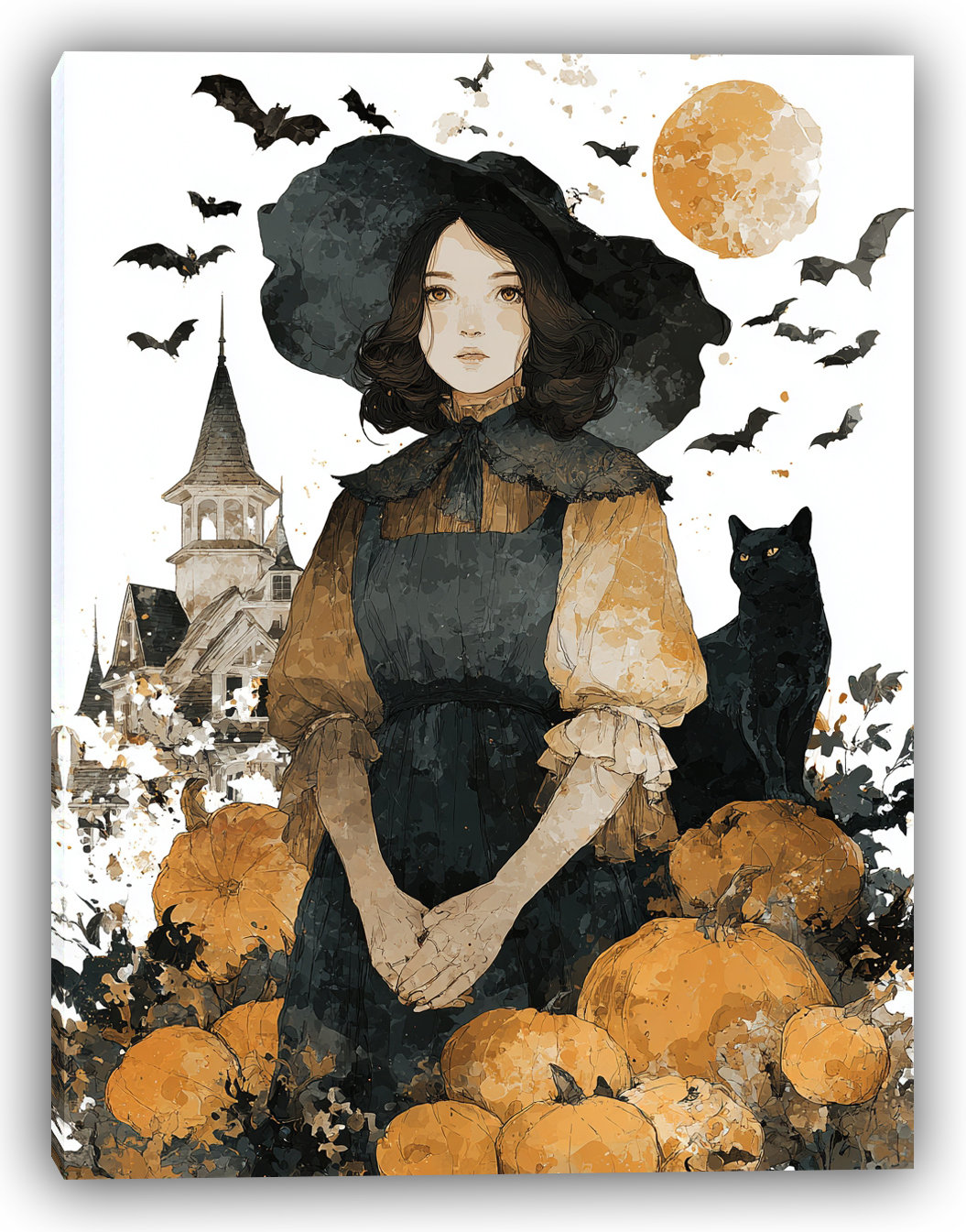 Fleur De Lis Living Autumn Twilight Witch - Wrapped Canvas Wall Art ...